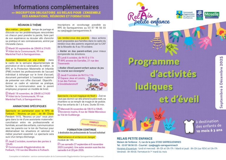 EARLY CHILDHOOD RELAY: CALENDAR FOR THE LAST QUARTER OF 2025 - CASC