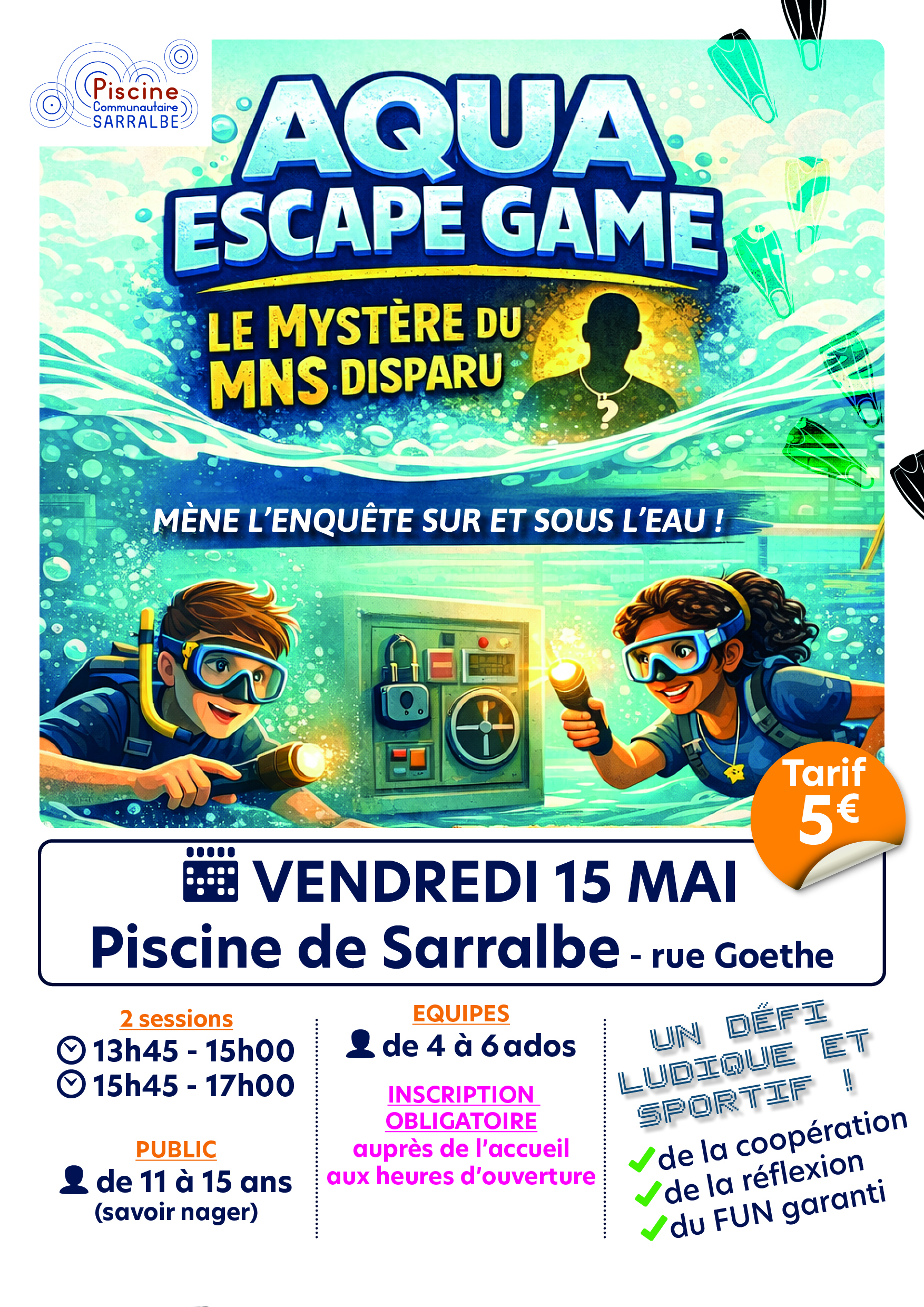 AQUA ESCAPE GAME AT THE SARRALBE SWIMMING POOL - CASC